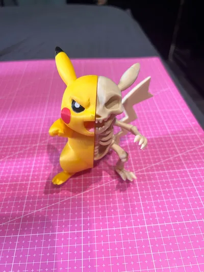 Pikachu pokemon Skeleton action Figure halloween - Free 3D Print Model ...
