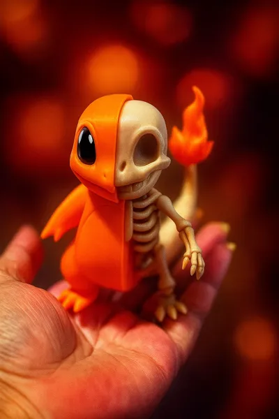 Charmander pokemon Skeleton action Figure - Free 3D Print Model ...
