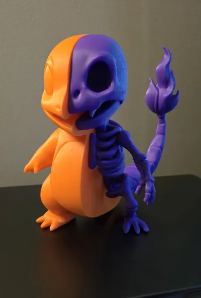 Charmander pokemon Skeleton action Figure by Mad power MakerWorld ...