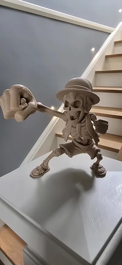 One Piece Luffy Skeleton Figure Punch Pose by Mad power MakerWorld ...
