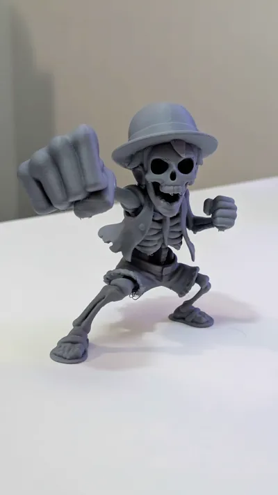 One Piece Luffy Skeleton Figure Punch Pose - Free 3D Print Model ...