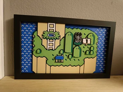 Super Mario World Map - Yoshi's Island Wall Art - Free 3D Print Model ...