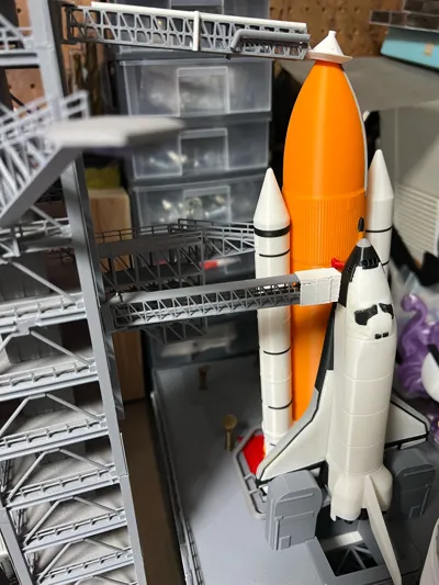 1:200 Scale Space Shuttle Launch Pad and Tower - Free 3D Print Model ...