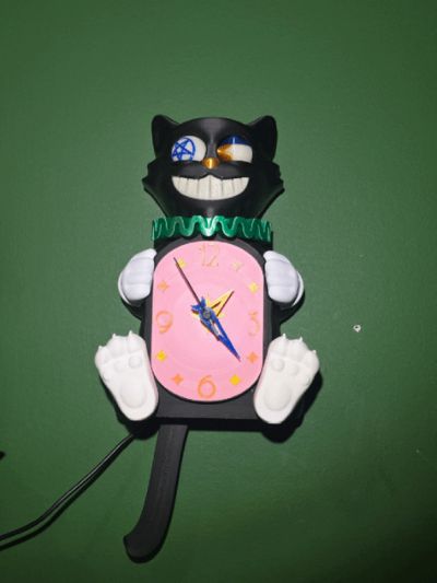 Kitty Cat Clock [Moving Eyes & Tail] by Daann_ii MakerWorld: Download ...