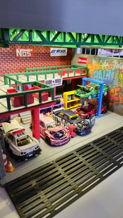 GigaPenguin Tokyo Drift Han Garage - Free 3D Print Model - MakerWorld