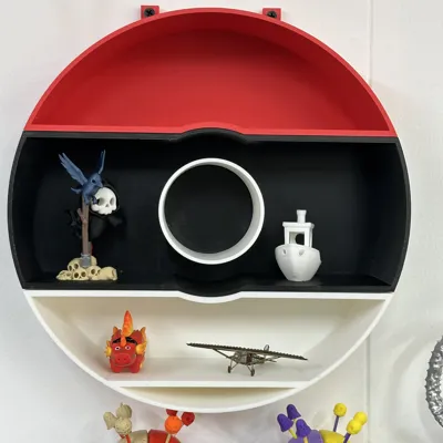 PokeBall inspired Wall Shelf – Pokemon (No AMS) - Free 3D Print Model ...