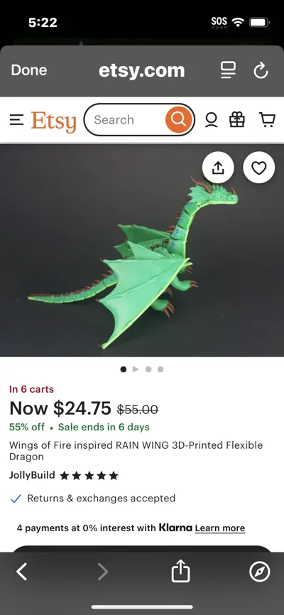 RainWing Dragon, minimal supports, wings of fire, MINI printable - Free ...