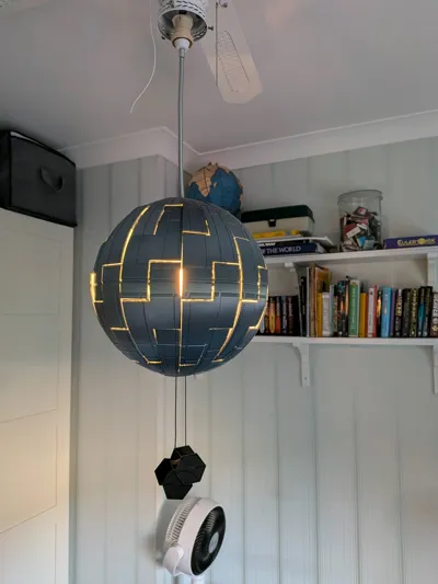 Exploding Death Star Pendant Lamp - Free 3D Print Model - MakerWorld