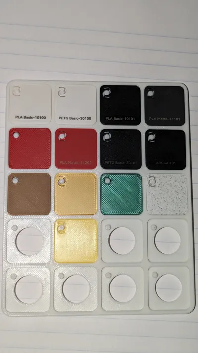 Bambu Lab filament swatches by Foxart3D MakerWorld: Download Free 3D Models