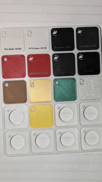 Bambu Lab filament swatches by Foxart3D MakerWorld: Download Free 3D Models