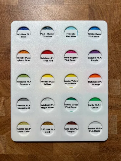 Bambu Lab filament swatches by Foxart3D MakerWorld: Download Free 3D Models