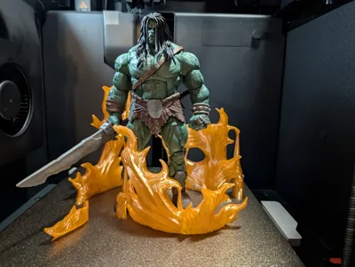 Action Figure Flame Effects - Free 3D Print Model - MakerWorld