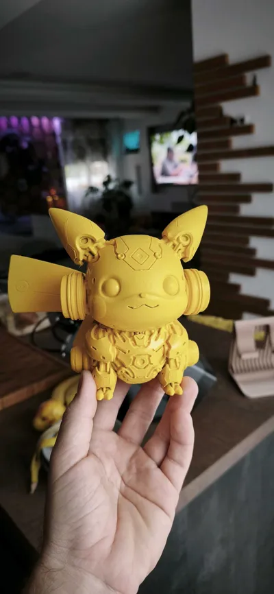 Mecha Pokemon Series — Armored Pikachu Statue - Free 3D Print Model ...