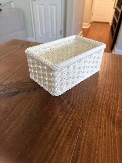 Wicker Series - Rectangular Basket - Free 3D Print Model - MakerWorld