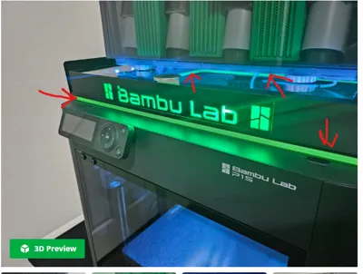 Bambu P1 and X1 Sliding Vents Glass Top LED Enclosure / Riser Remixed ...
