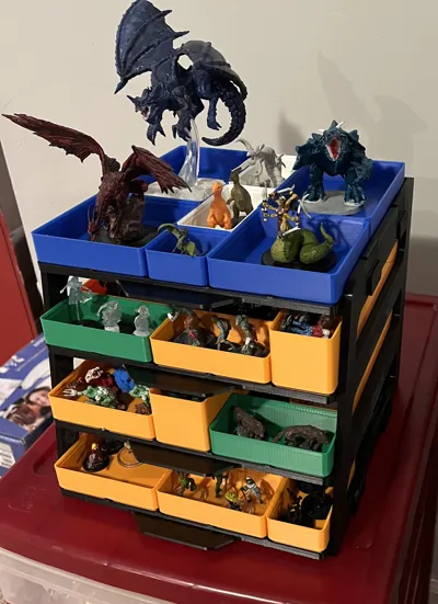 5x5 Gridfinity 4 Tray Storage Rack by Fresh3Design MakerWorld: Download Free 3D Models