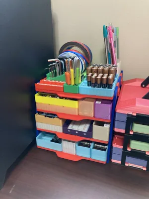 5x5 Gridfinity 4 Tray Storage Rack by Fresh3Design MakerWorld: Download ...