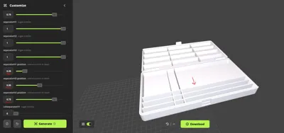 Parametric storage box with customizable dividers - Free 3D Print Model ...