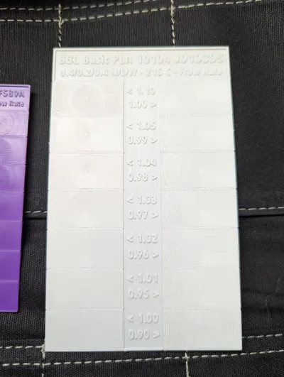 Bambu Studio Flow Rate & Ironing Calibration Cards - Free 3D Print ...