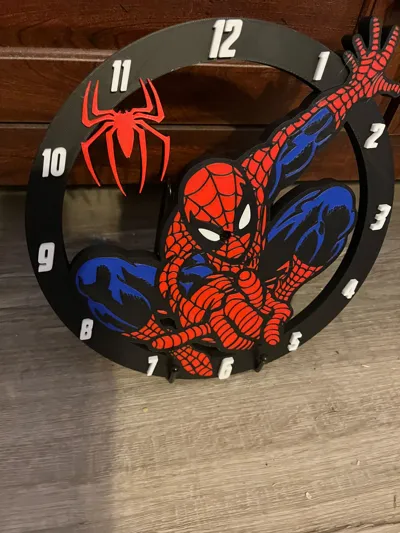 Spiderman Clock - Free 3D Print Model - MakerWorld