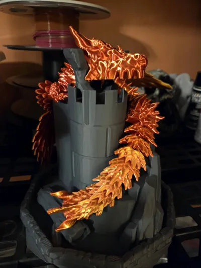 CRYSTAL DRAGON ARTICULATED DRAGON/SNAKE STAND V2 by RETIRED BUDS 3D ...