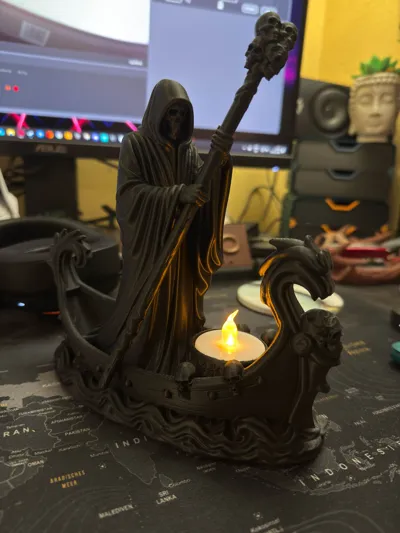 Death Arrived — Gothic Boat Statue - Free 3D Print Model - MakerWorld