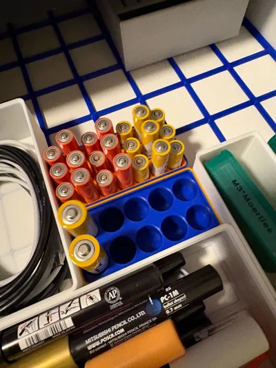Gridfinity Battery Storage AA to coin cell - Free 3D Print Model ...