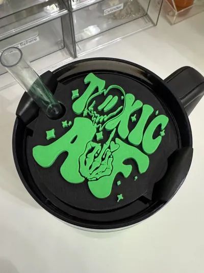Toxic AF Lid Topper for Stanley 40oz - Free 3D Print Model - MakerWorld