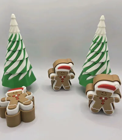 Gingerbread Man Fidget Clicker - Christmas Toy - Free 3D Print Model ...