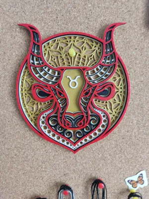 Taurus Mandala - Zodiac Symbol by Just_Josh - MakerWorld