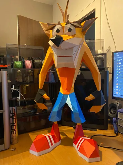 Crash Bandicoot Figure - Low Poly PS1 - NO AMS - Free 3D Print Model ...