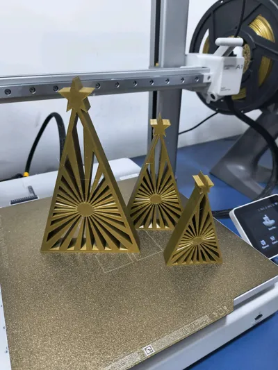 Modern Christmas Tree Set – 4 Geometric Designs - Free 3D Print Model ...