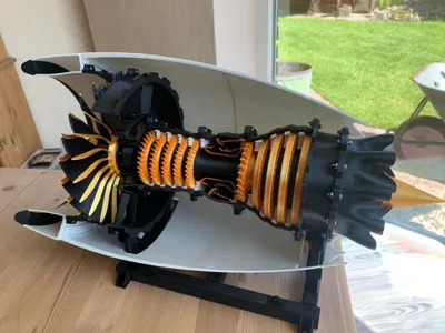 Jet Engine with outer shell Remixed by DutchWorkX3D MakerWorld ...