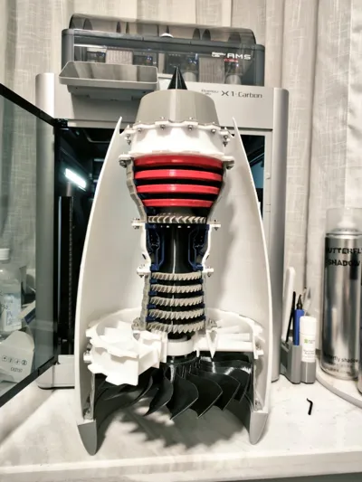 Jet Engine with outer shell Remixed by DutchWorkX3D MakerWorld ...