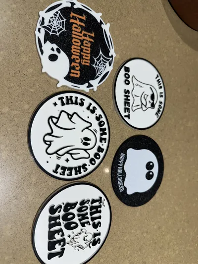 Boo Sheet Ghost Coaster by speedlimit31 - MakerWorld