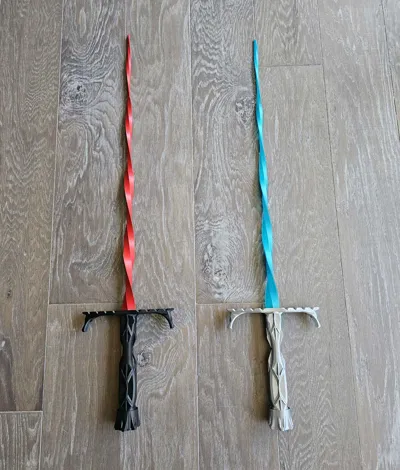 Collapsible Twisting Sword - MK2 - Free 3D Print Model - MakerWorld