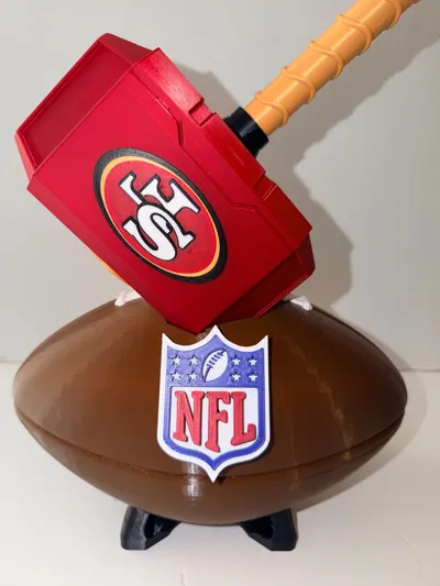 NFL Thor's Hammer Stand - Free 3D Print Model - MakerWorld