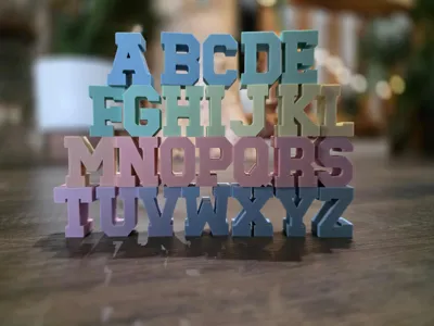 Stack and Stand Alphabet Letters - Free 3D Print Model - MakerWorld