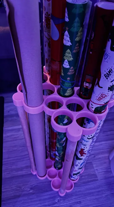 Gift Wrap Stand for 17 Rolls - Free 3D Print Model - MakerWorld
