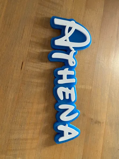 Name Plate - Athena - Children's Room - Free 3D Print Model - MakerWorld