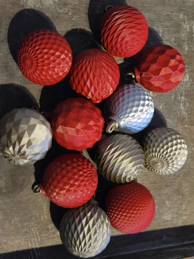 Christmas Ornaments - 7 Patterns - Free 3D Print Model - MakerWorld