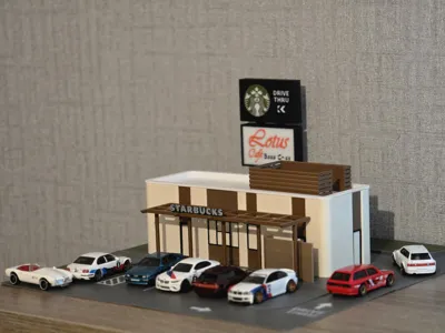 Starbucks Model Set - 1:64 Scale Diorama - Free 3D Print Model - MakerWorld