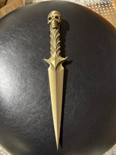 Skull-Hilt Tactical Dagger - Free 3D Print Model - MakerWorld