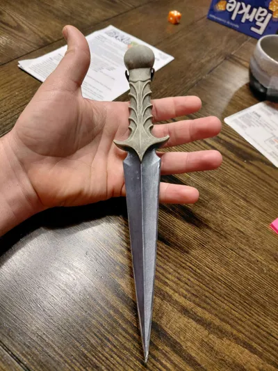 Skull-Hilt Tactical Dagger - Free 3D Print Model - MakerWorld