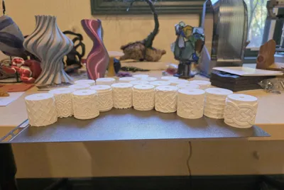 Pattern rollers for pottery including roller handle - Free 3D Print ...