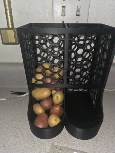 Onion & Potato Dispenser with Garlic Add-on - Free 3D Print Model ...