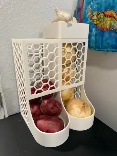 Onion & Potato Dispenser with Garlic Add-on - Free 3D Print Model ...