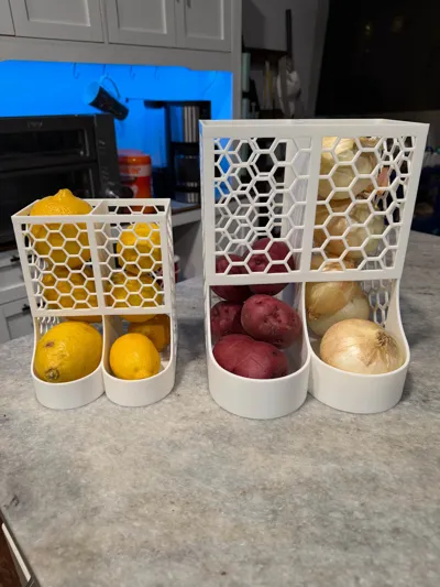 Onion & Potato Dispenser with Garlic Add-on - Free 3D Print Model ...