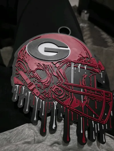 Georgia Bulldogs Helmet Drip Hype Chain - Free 3D Print Model - MakerWorld