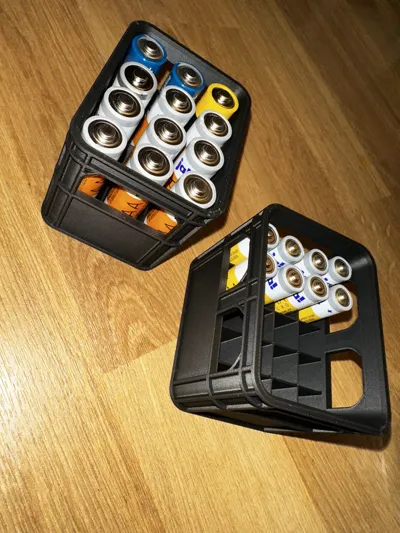 Stackable Battery Beer Crate AA + AAA - Free 3D Print Model - MakerWorld
